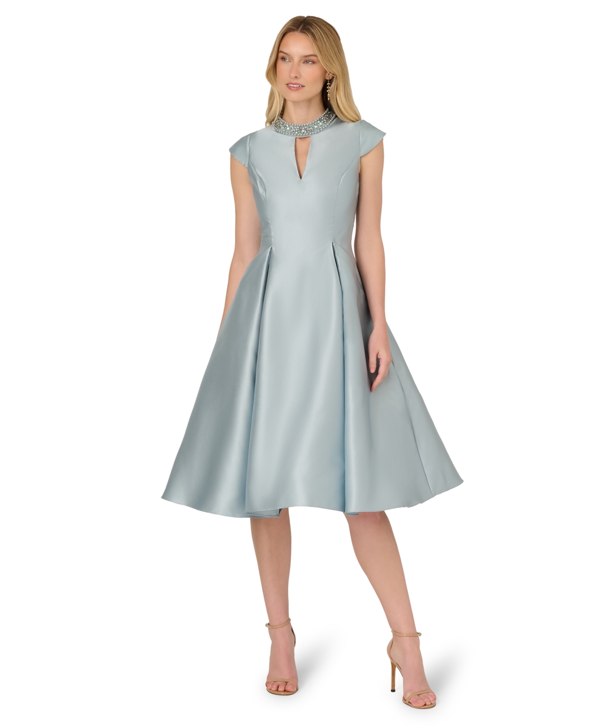 Click here for Adrianna Papell Womens Keyhole Mikado Midi Dress -... prices