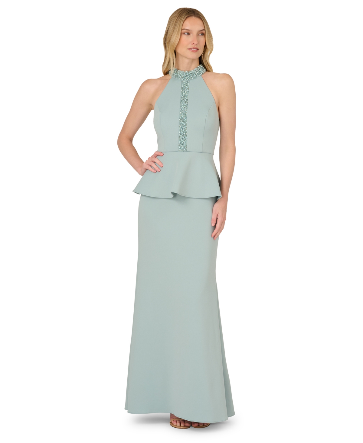 Click here for Adrianna Papell Womens Beaded Halter Neck Dress -... prices