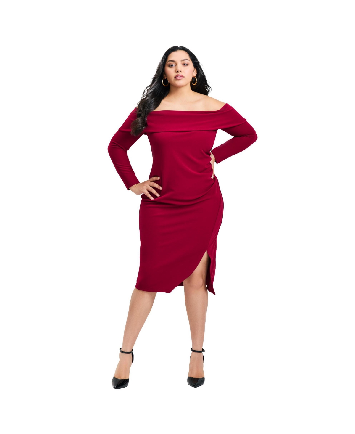 Click here for Avenue Womens Collette Off Shoulder Gathered Waist... prices