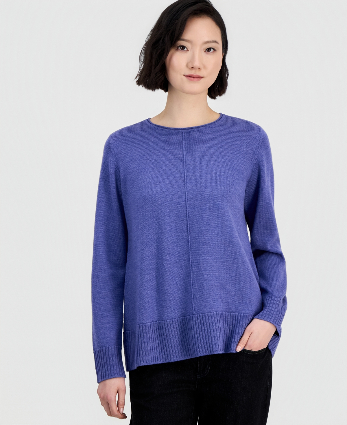 Click here for Eileen Fisher Womens Wool Crewneck Sweater - Periw prices