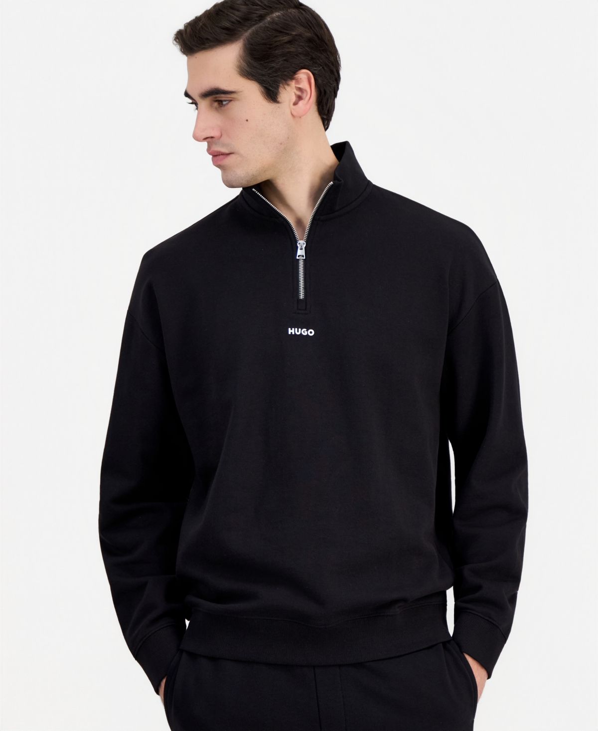 Click here for Hugo Boss Mens Durty Relaxed-Fit Half-Zip Sweatshi... prices