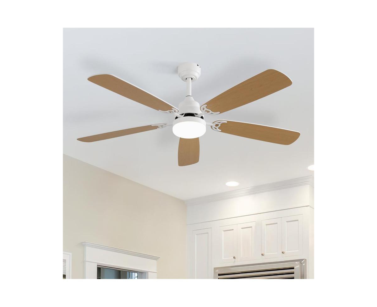 Click here for 52-inch Modern White 5 blades Three-color Dimmable... prices