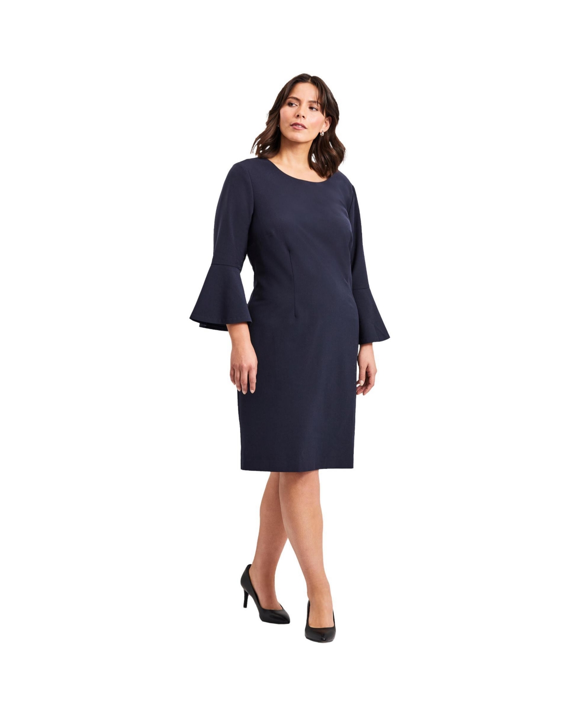 Click here for Avenue Womens Plus Size Cool Hand Bell Sleeve Dres... prices