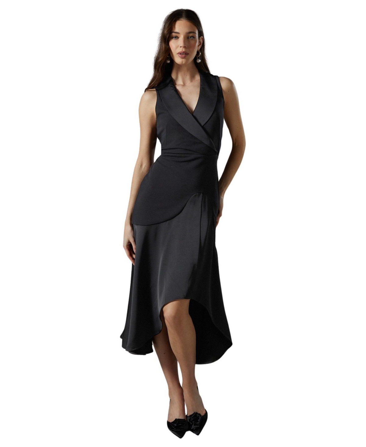 Click here for Coast Womens Tux Sleeveless Midi Dress - Black prices