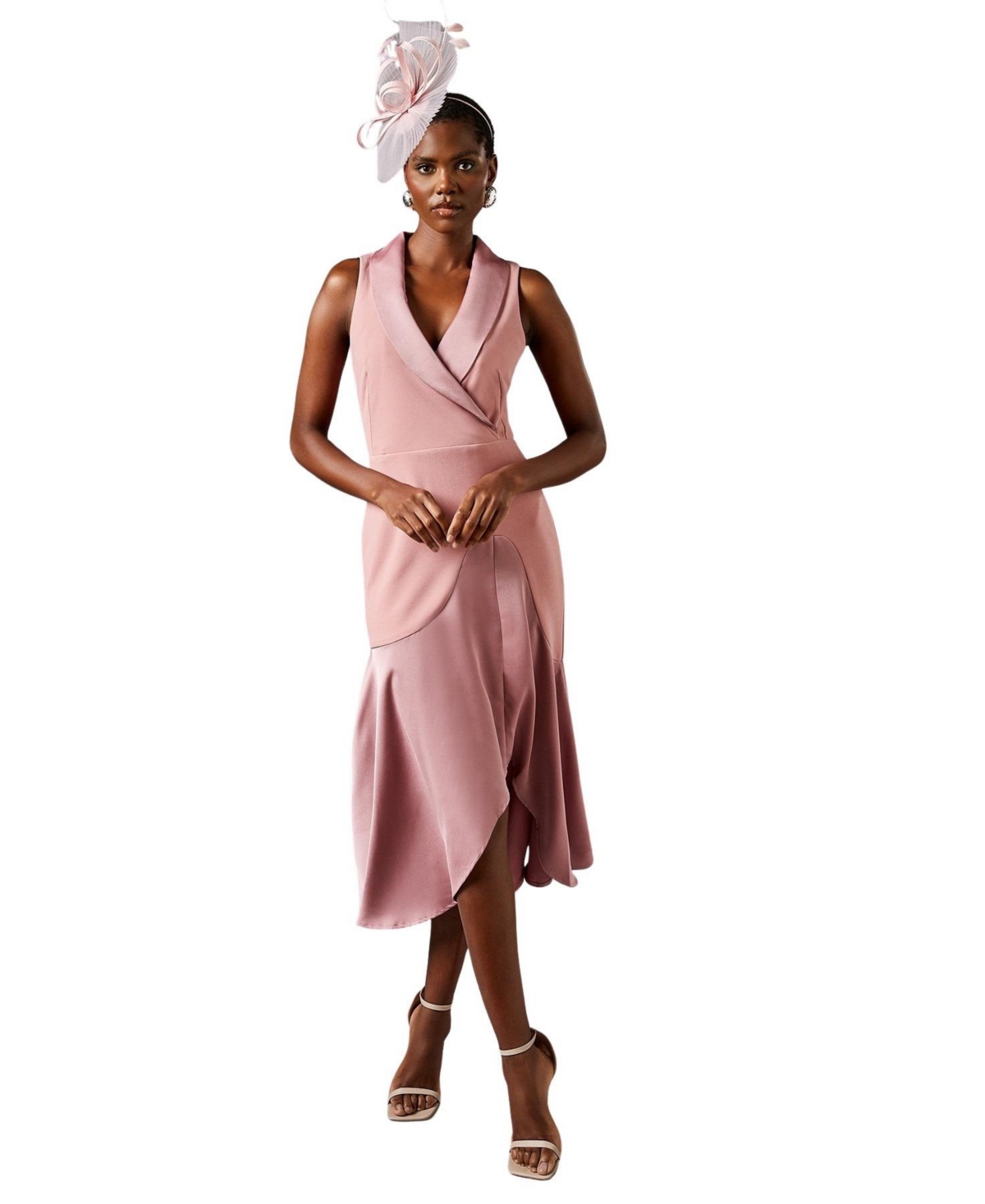 Click here for Coast Womens Tux Sleeveless Midi Dress - Mauve prices