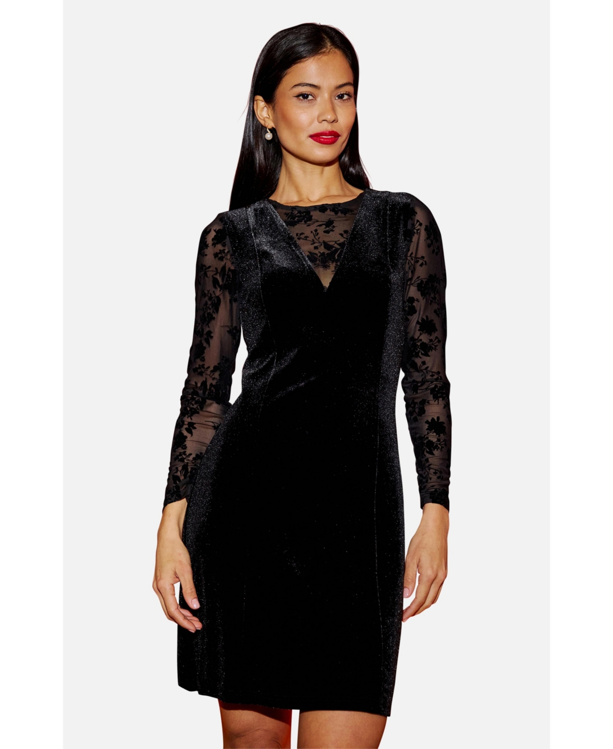 Click here for Yumi Womens Fitted Velvet Dress - Black prices