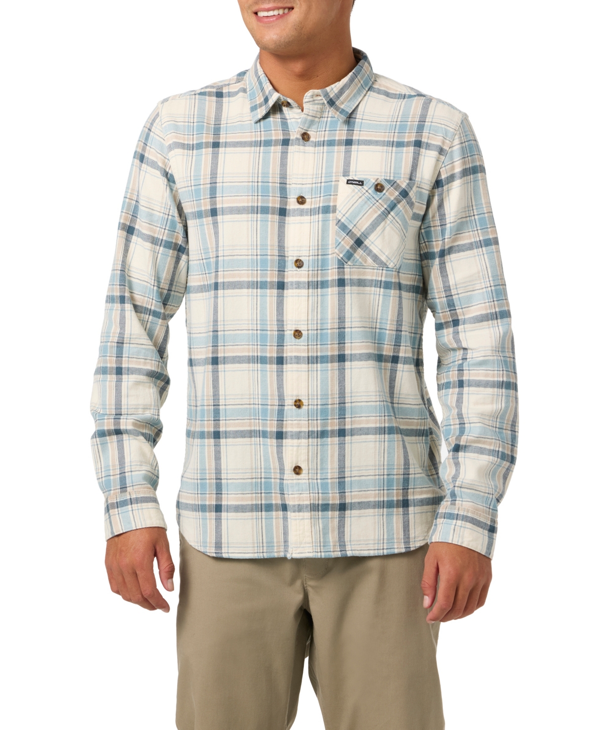 Click here for ONeill Mens Redmond Plaid Flannel Shirt - Cream prices