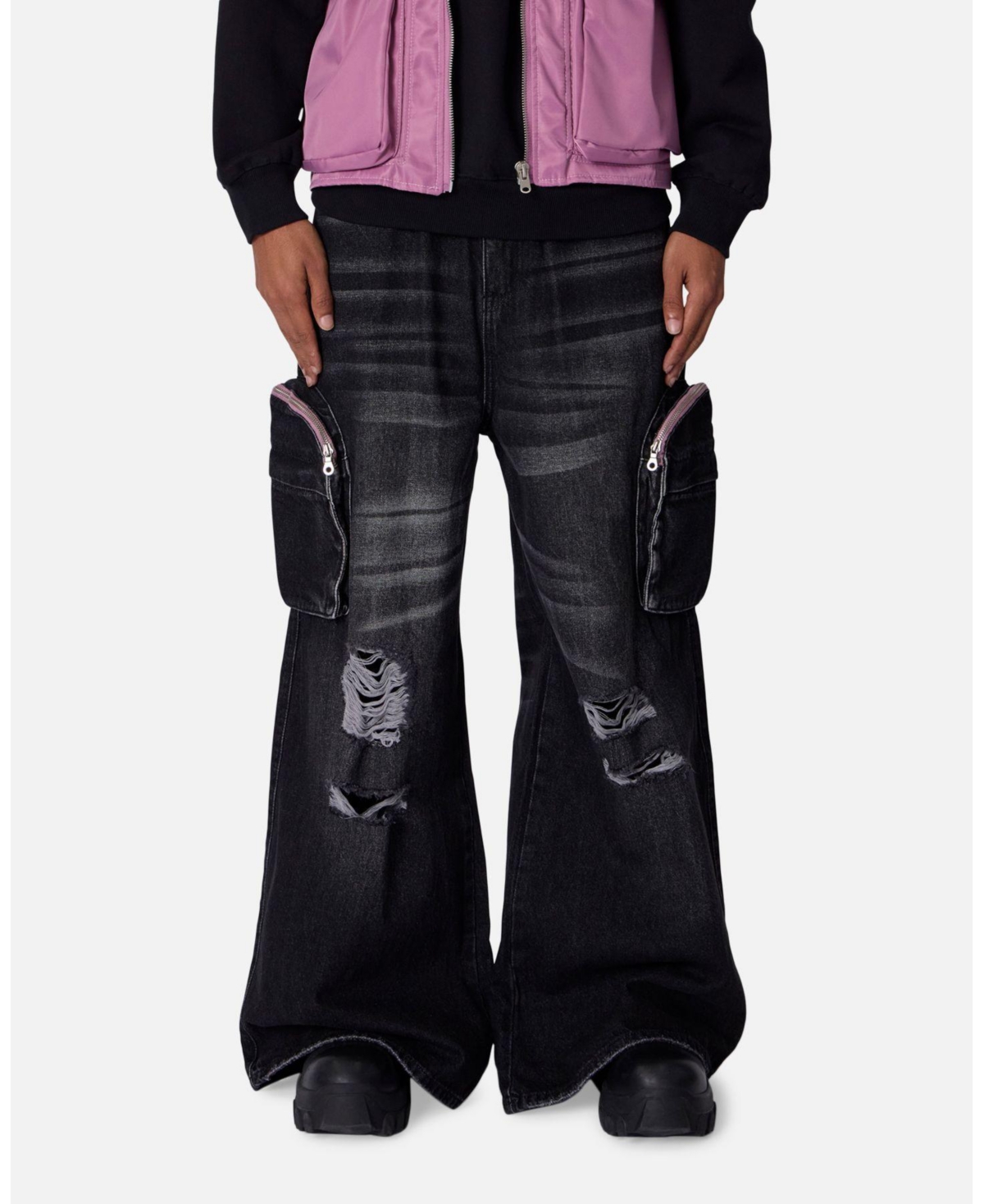 Click here for mnml Mens C23 Rave Double Cargo Denim prices