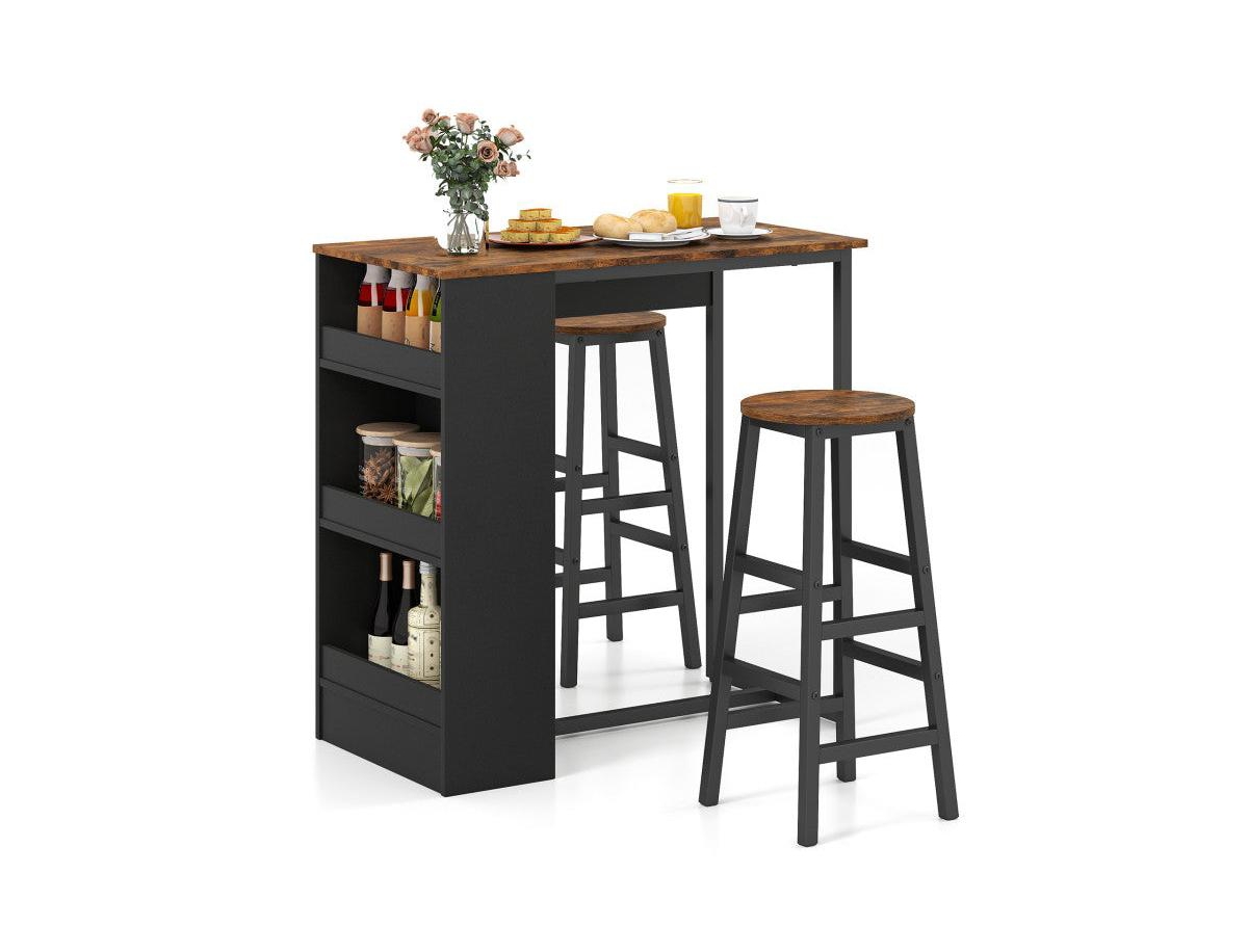Click here for Boyel Living 3 Pieces Bar Table Set with Storage -... prices