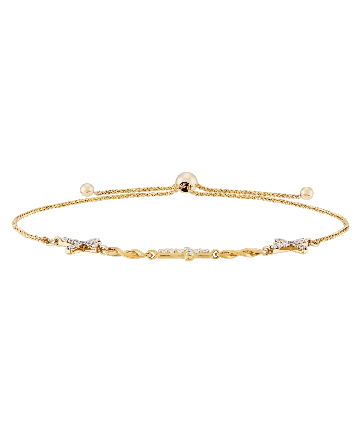 Click here for Macys Diamond (1/4 ct. t.w.) Bracelet in 10k Yello... prices