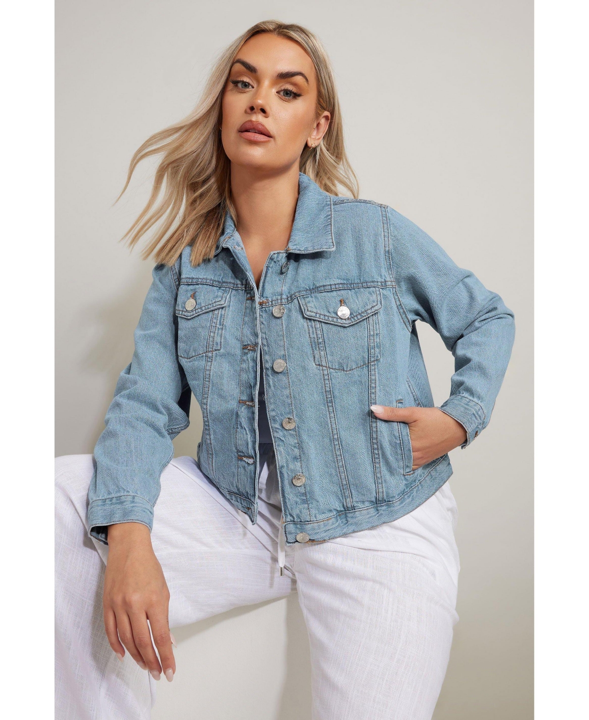 Click here for Yours Womens Curve Light Denim Jacket prices