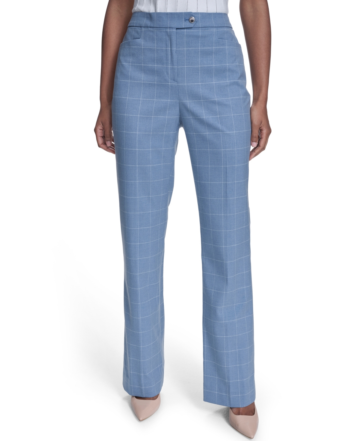Click here for Calvin Klein Womens Windowpane Modern Fit Pants -... prices