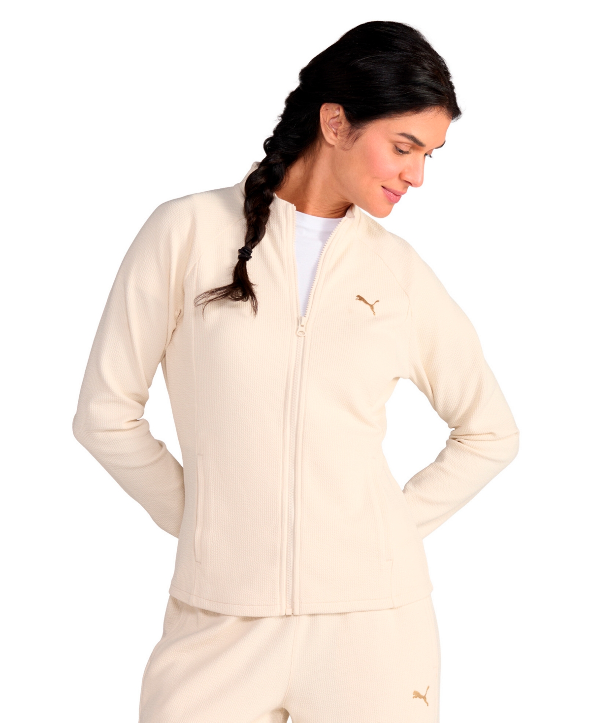 Click here for Puma Womens Textured Knit Full-Zip Jacket - Alpine... prices