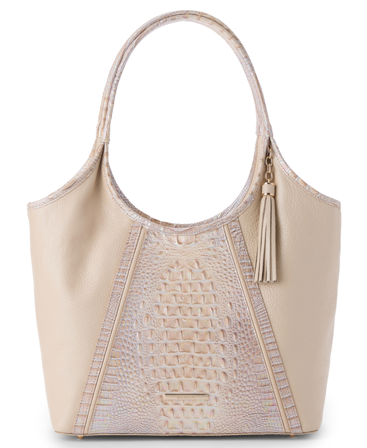 Click here for Brahmin Medium Melora Textured Tote Bag - Pearl Ad... prices