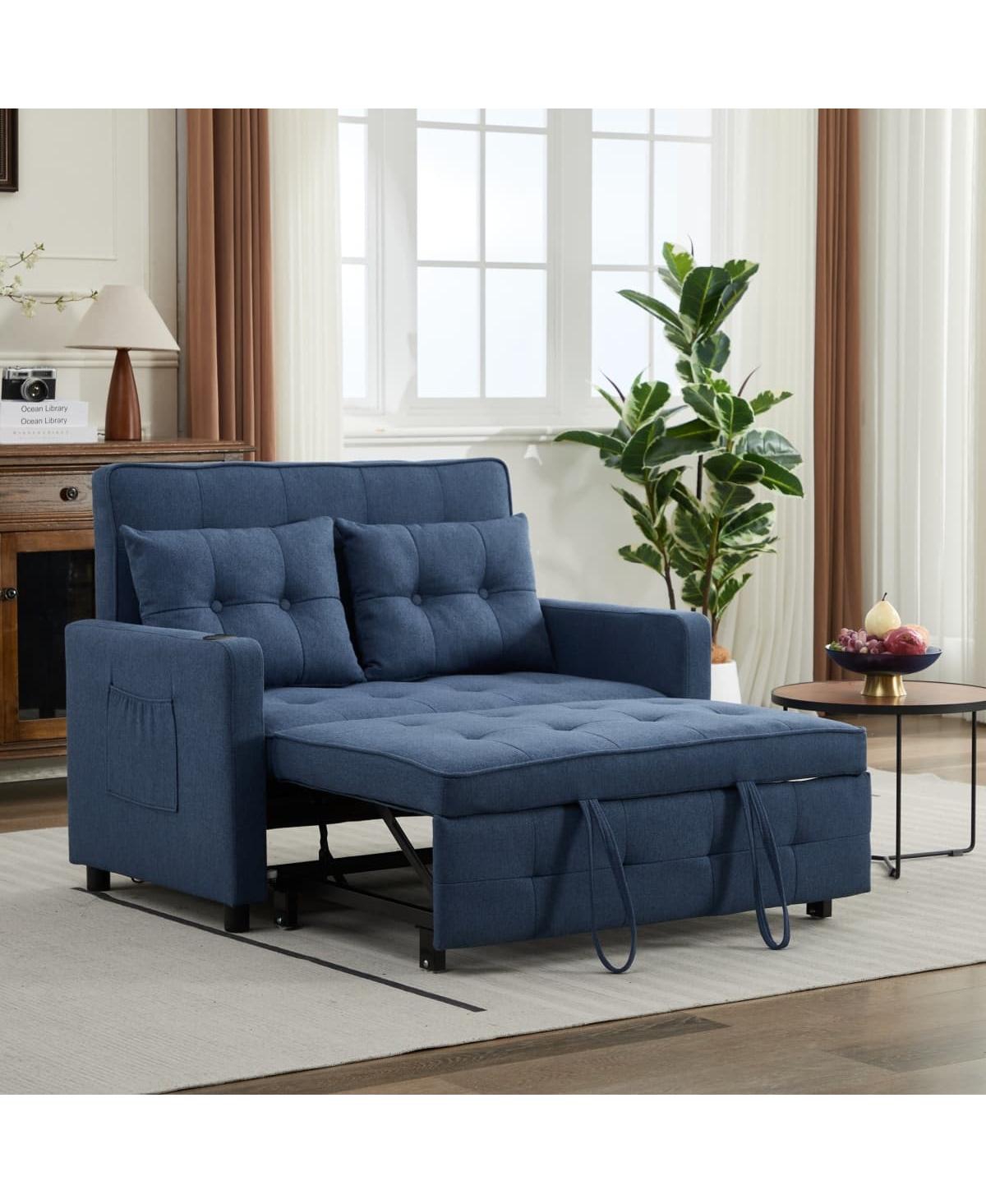 Click here for Linen Sleeper Sofa Bed  2-Seater Pull Out Sofa wit... prices