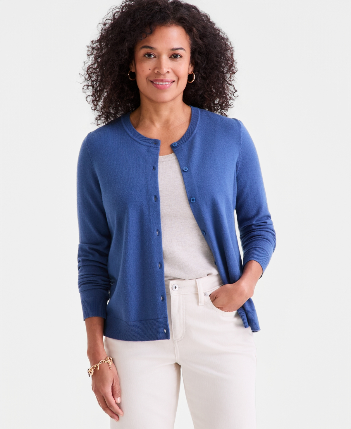 Click here for Style & Co Womens Button-Down Long-Sleeve Cardigan... prices