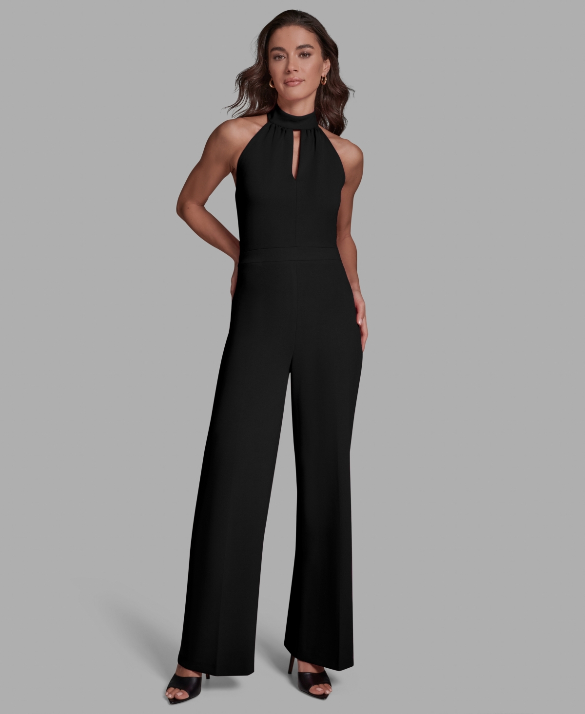 Click here for Bcbg Womens Scuba Crepe Keyhole Jumpsuit - Black prices