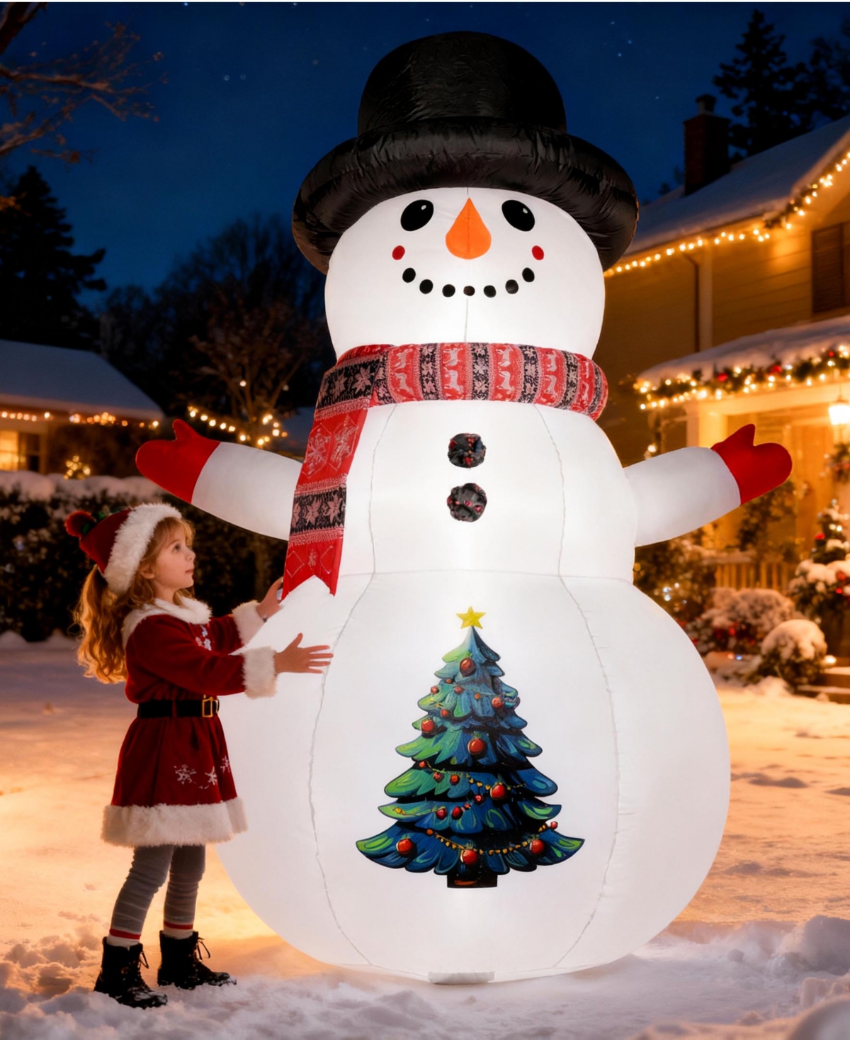 Click here for Sugift 8FT Lighted Inflatable Snowman with Led Lig... prices