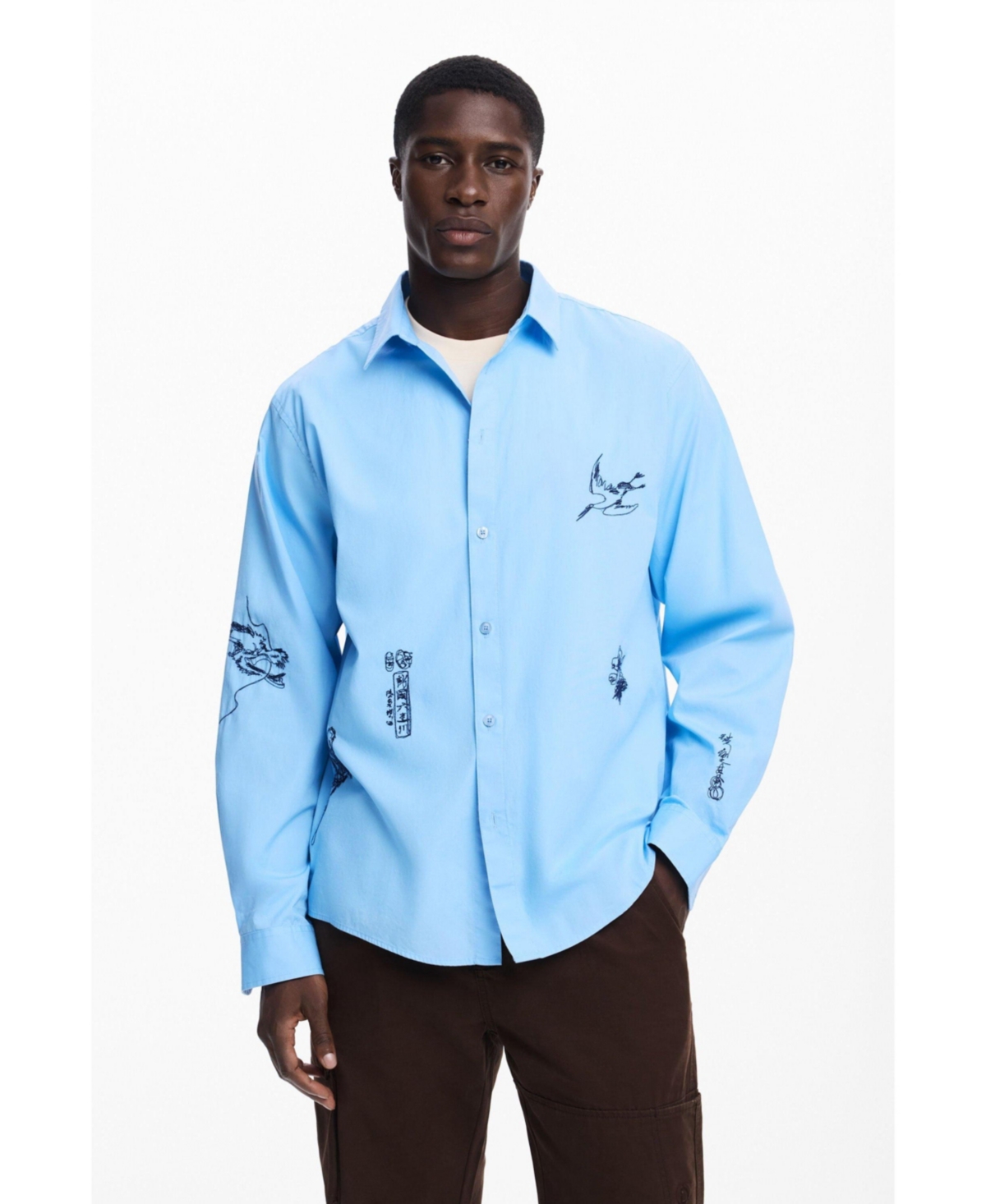 Click here for Desigual Mens Shirt with carp drawings prices