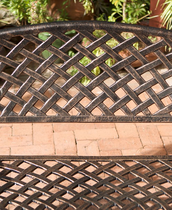 Noble House Elmann Antiqued Copper-Finish Bench - Macy's