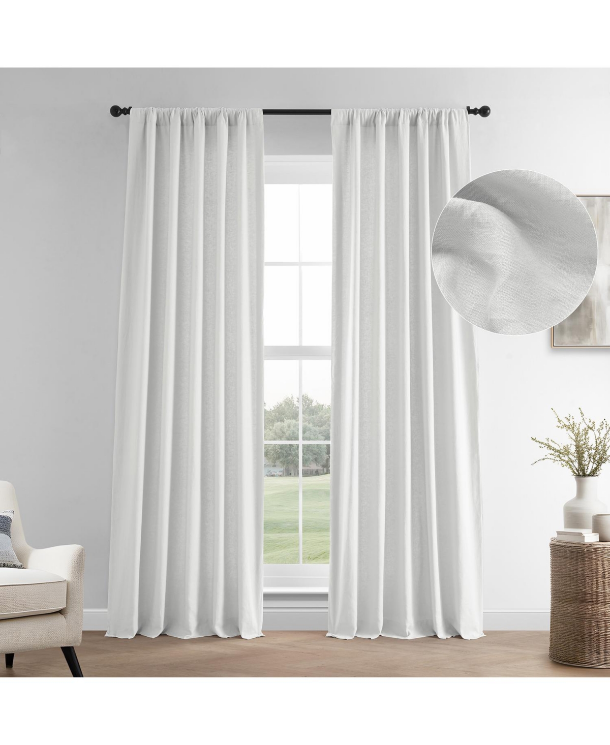 Click here for Half Price Drapes Crisp White French Linen Room Da... prices