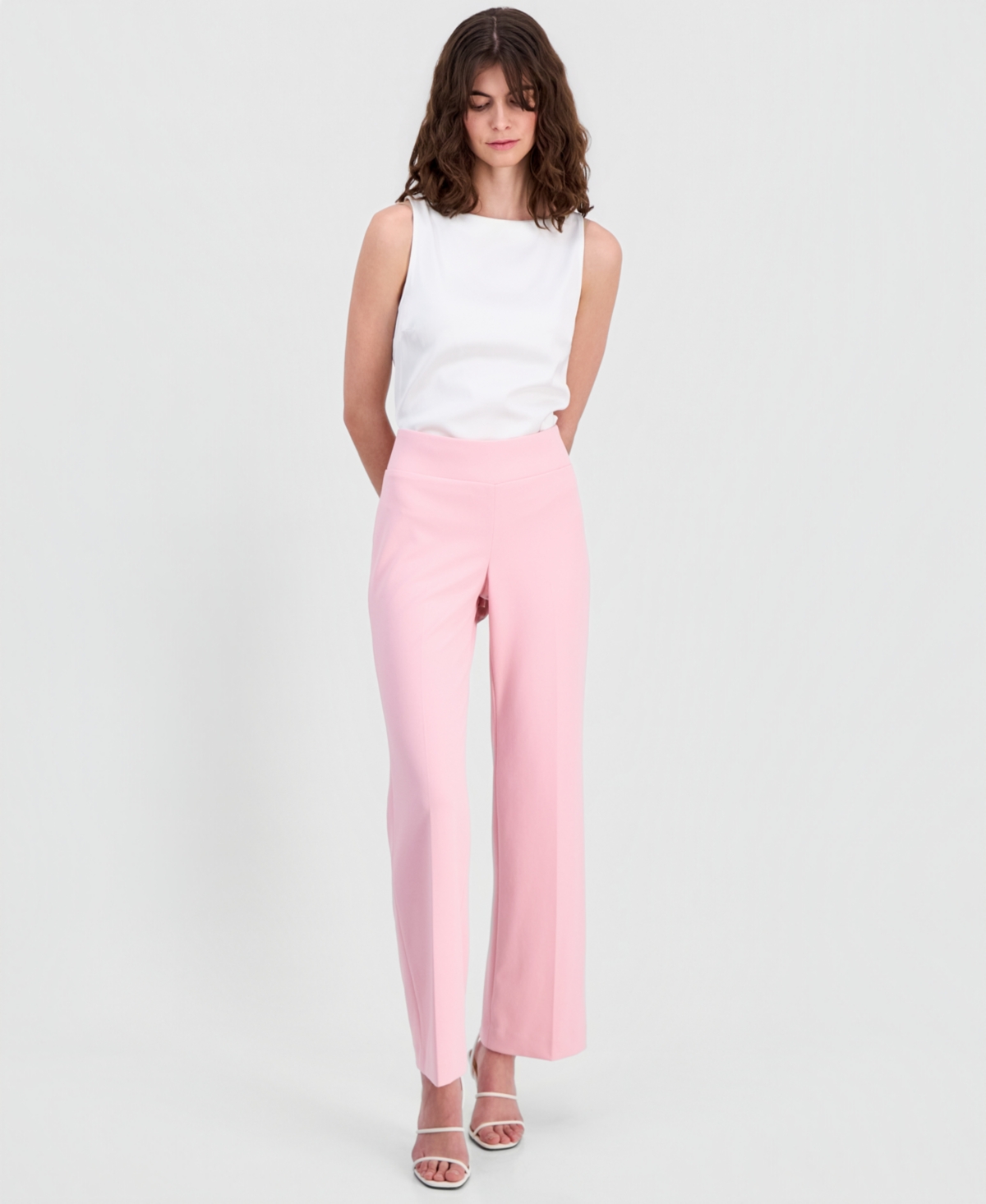 Click here for Anne Klein Womens High-Rise Wide-Leg Pull On Pants... prices