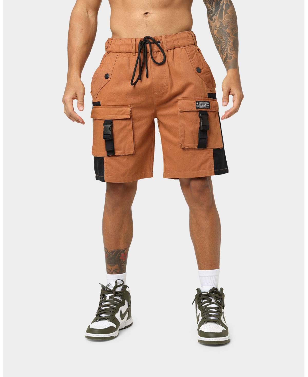 Click here for Crooks & Castles Mens Washed Twill Shorts - Brown prices