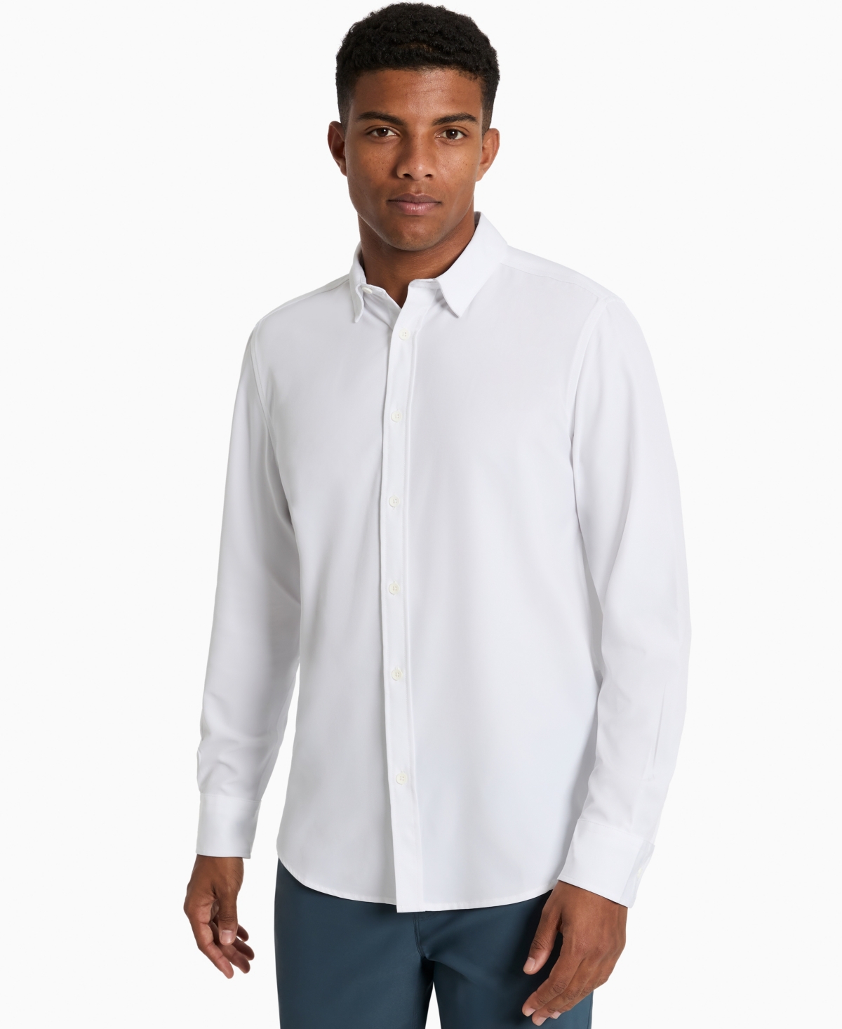 Click here for Kenneth Cole Mens Solid Slim Fit Performance Shirt... prices