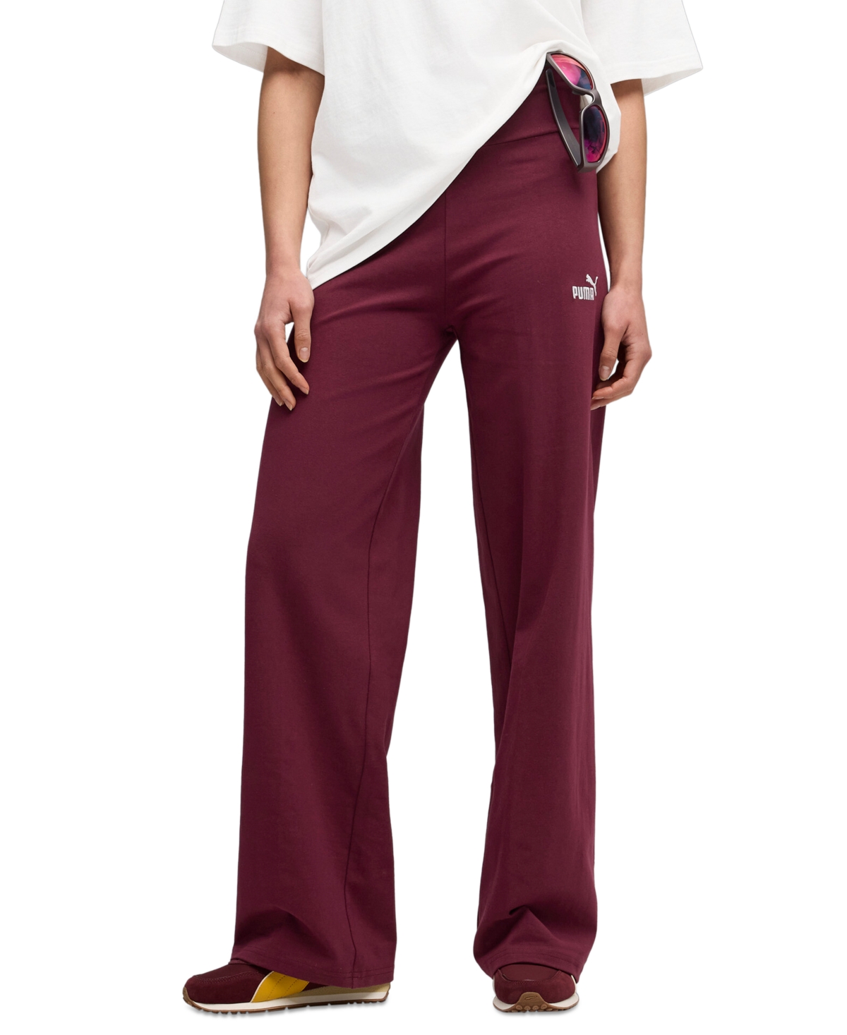 Click here for Puma Womens Essential Logo Mid-Rise Full-Length Pa... prices