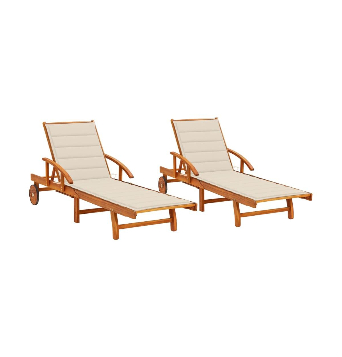Click here for vidaXL Solid acacia wood Sun Lounger prices
