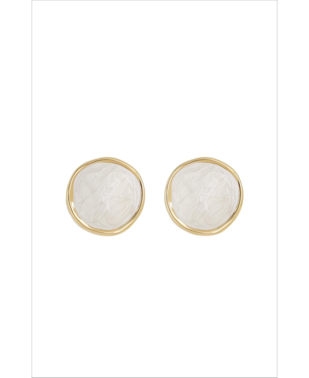 Click here for Retro Chic Enamel Ripple Earrings - White  gold prices