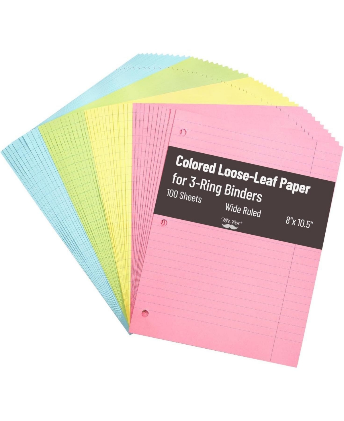 Click here for Mr. Pen Colored Loose Leaf Paper Wide Ruled  100 S... prices