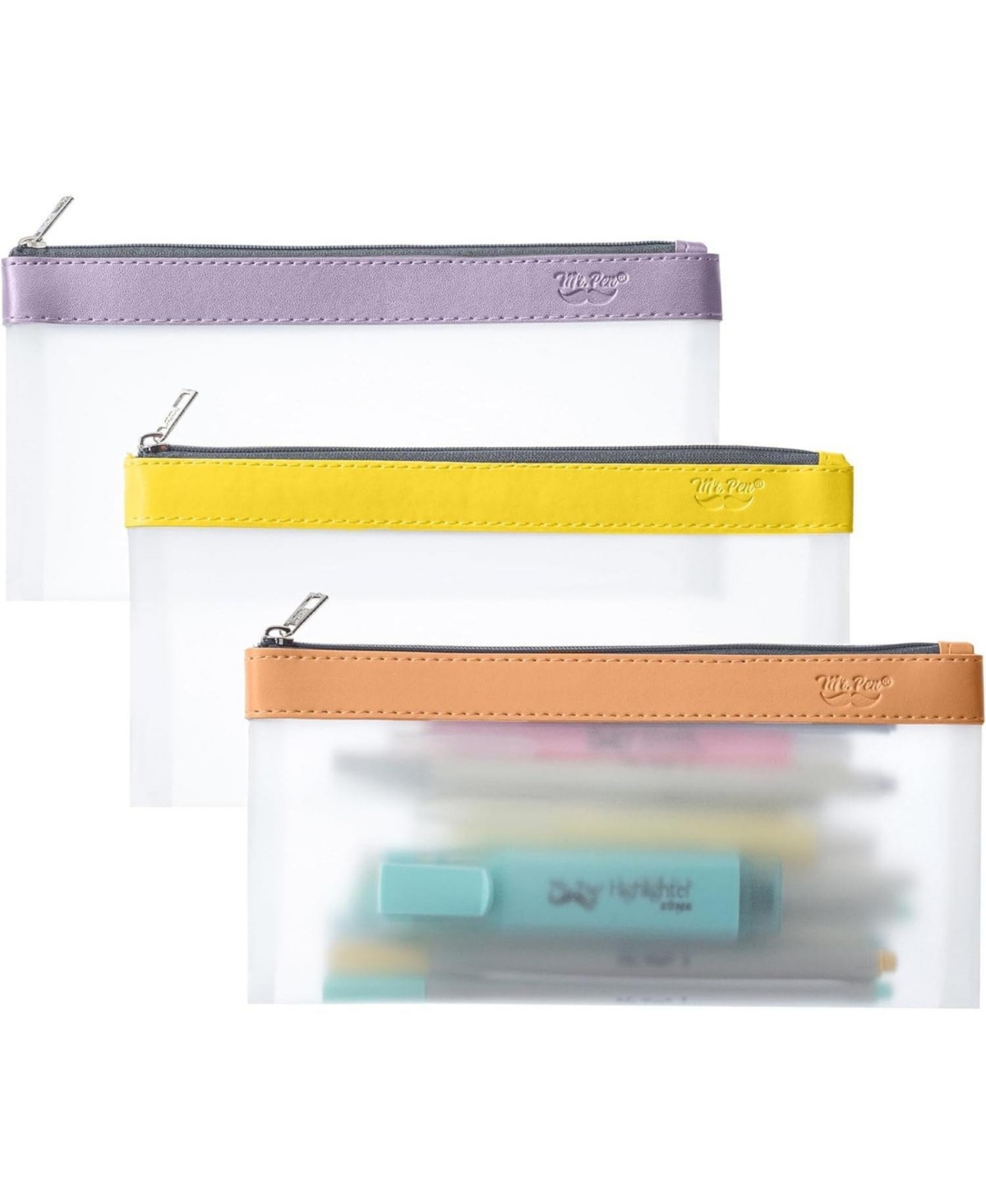 Click here for Mr. Pen 3 Pack Clear Pencil Pouch Set - Multipurpo... prices