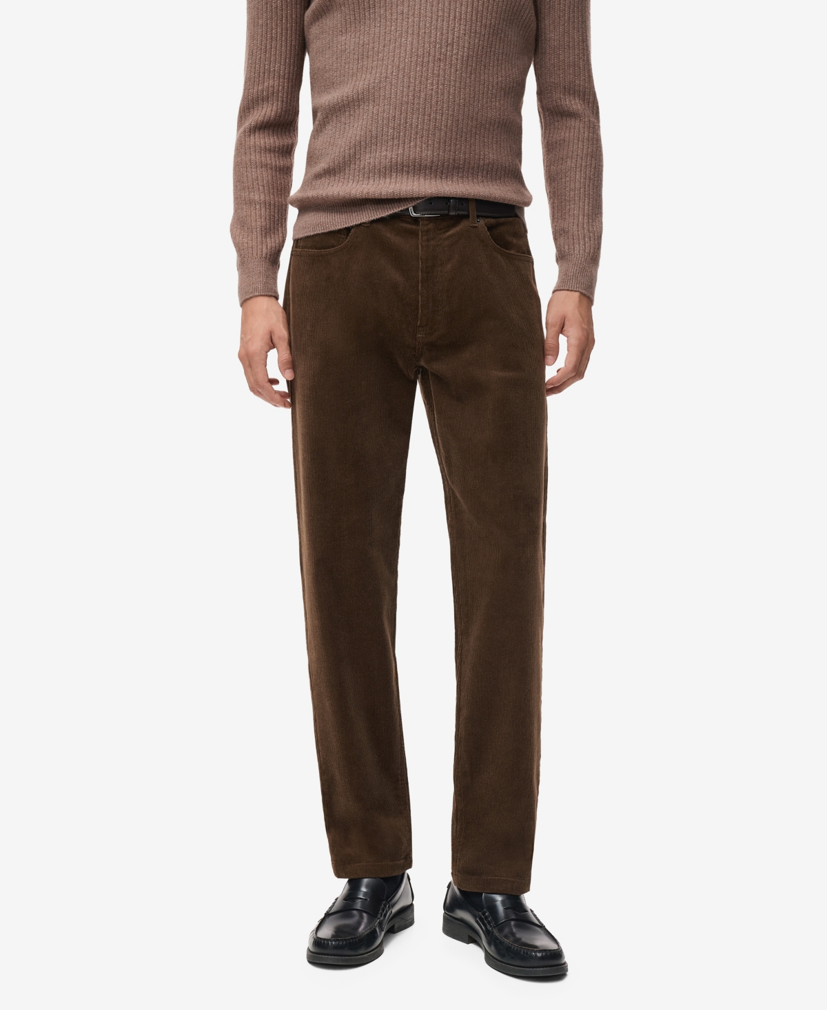 Click here for Mango Mens Corduroy Regular-Fit Pants - Chocolate prices