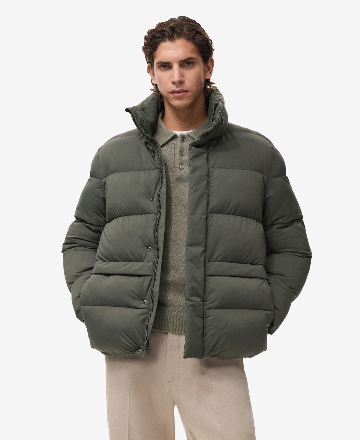 Click here for Mango Mens Short Puffer Water-Repellent Anorak - D... prices