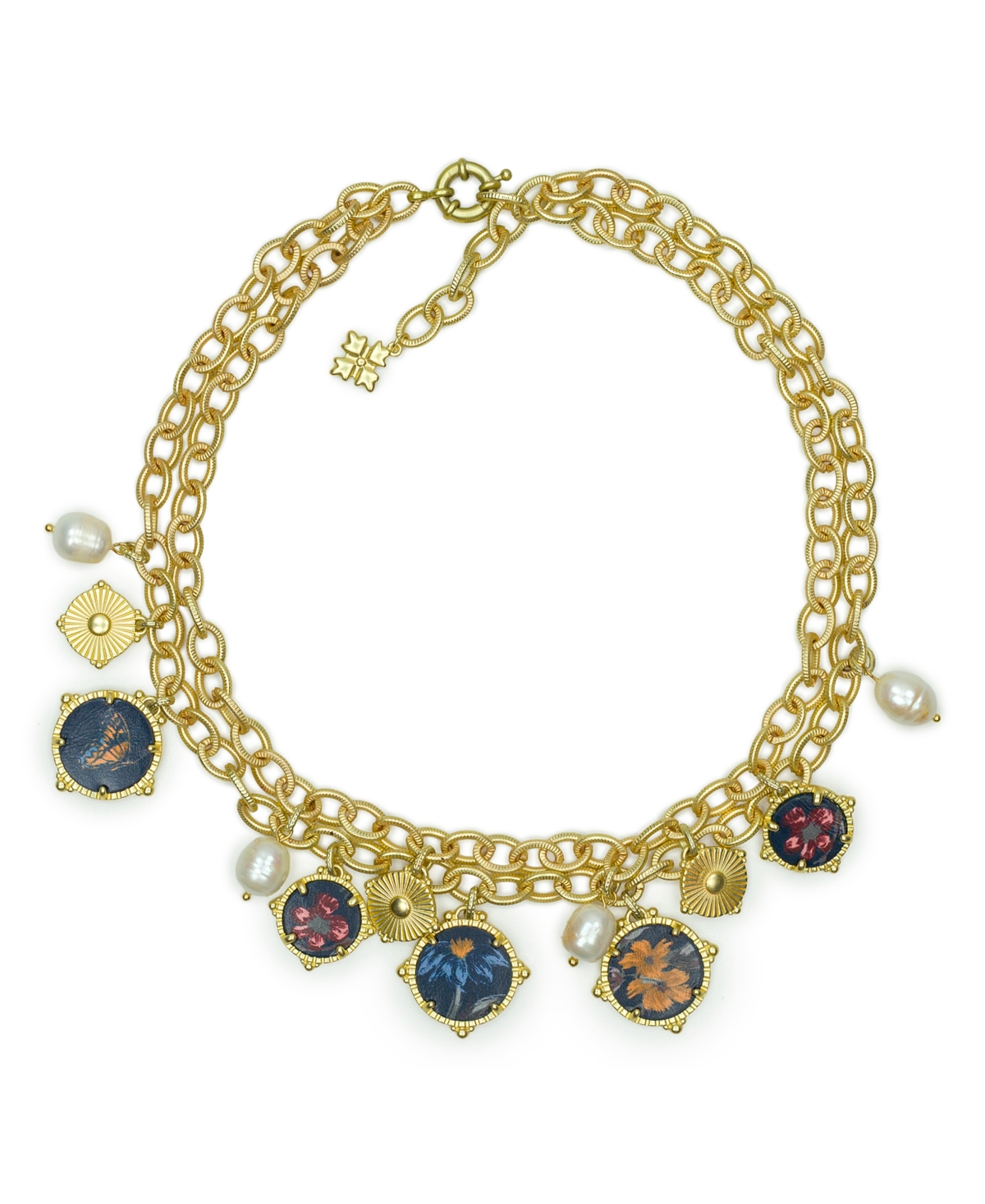 Click here for Patricia Nash Gold Plated Double Chain Charm Neckl... prices