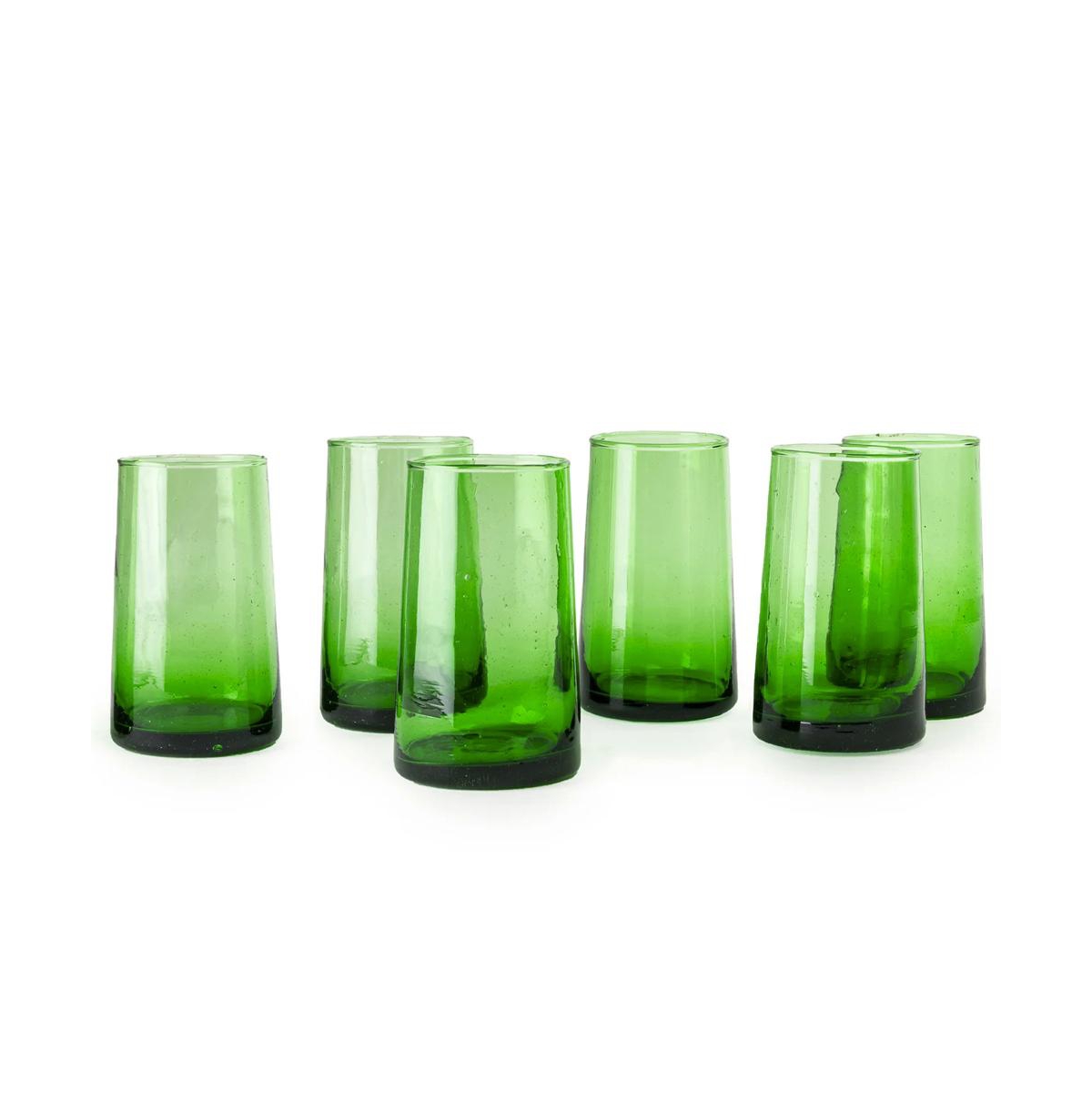 Click here for Verve Culture Blue Cone Glass Large - Set of 6 - g... prices