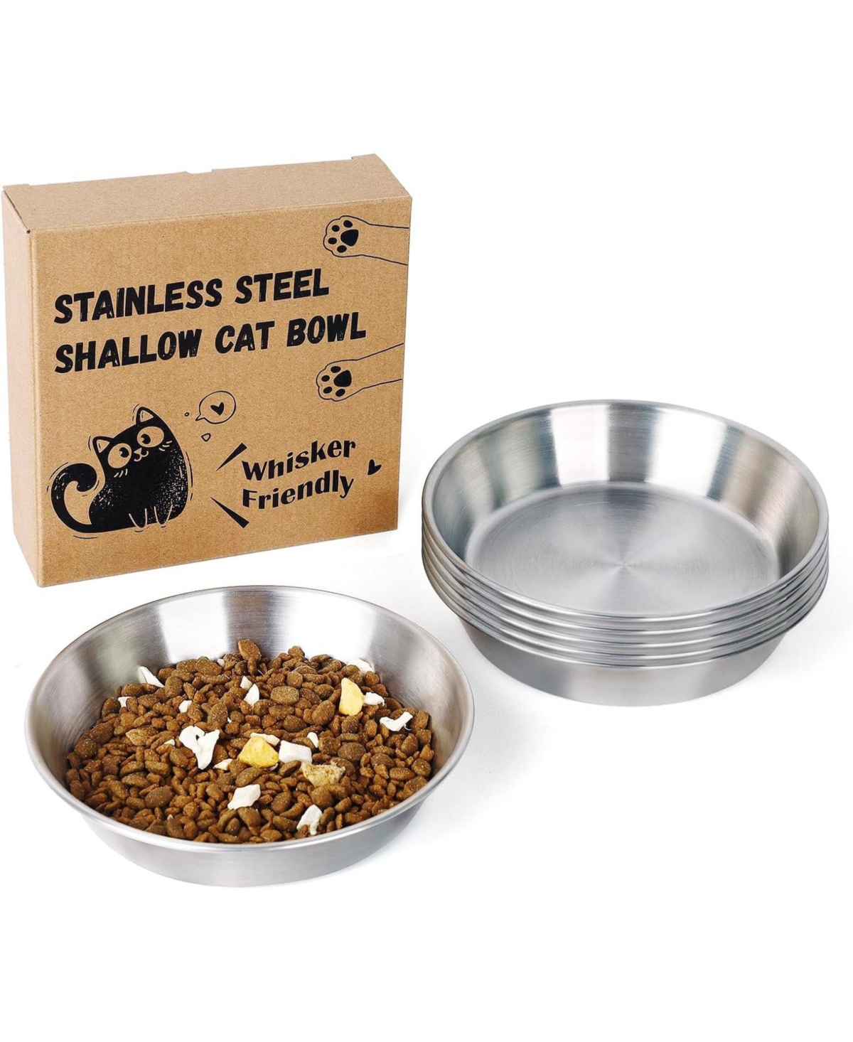 Click here for Wopet 6 Pack Stainless Steel Cat Food Bowls Deep W... prices