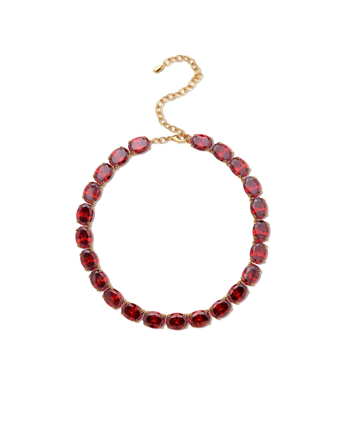 Click here for Retro Chic Cherry Glow Necklace - Red  gold prices