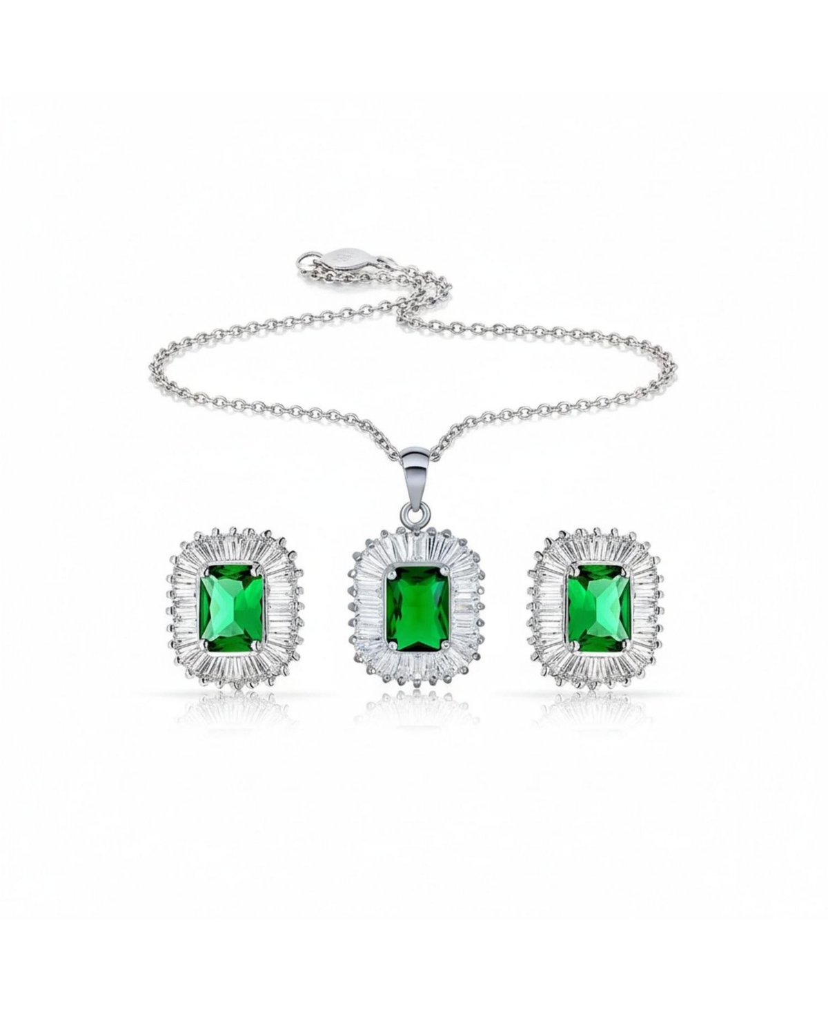 Click here for Bling Jewelry Art Deco Jewelry Green Cz Pendant Ne... prices