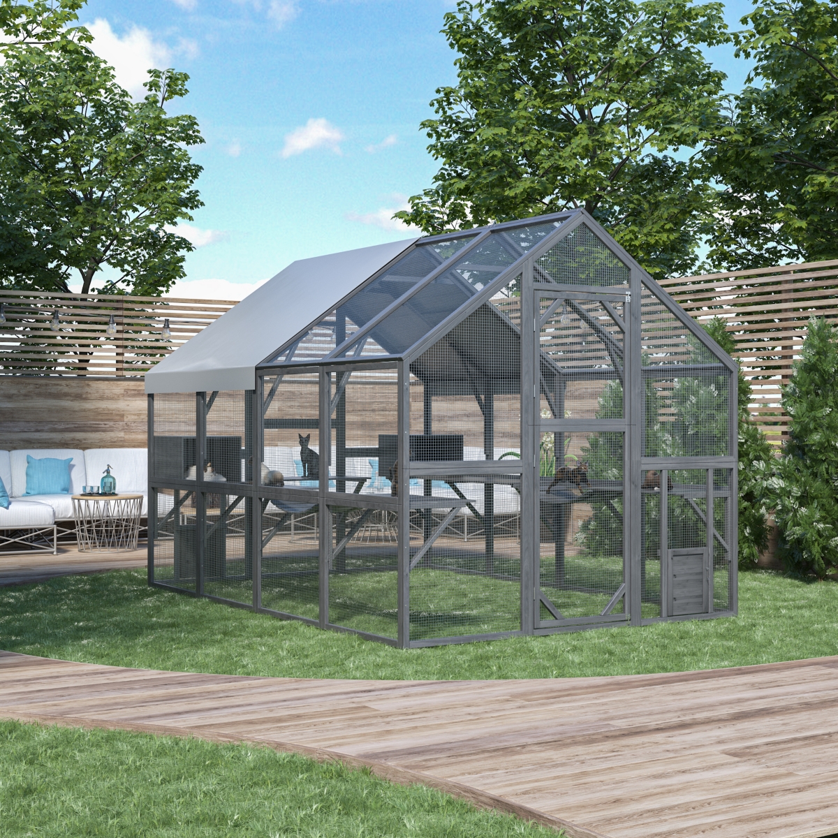 Click here for Homsee Large Outdoor Cat House  Cat Run Enclosure... prices