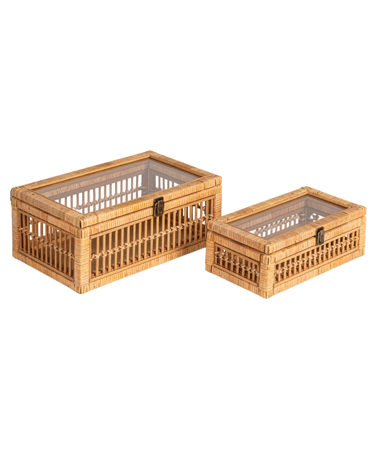 Click here for Storied Home Rattan and Bamboo Nestable Storage Bo... prices