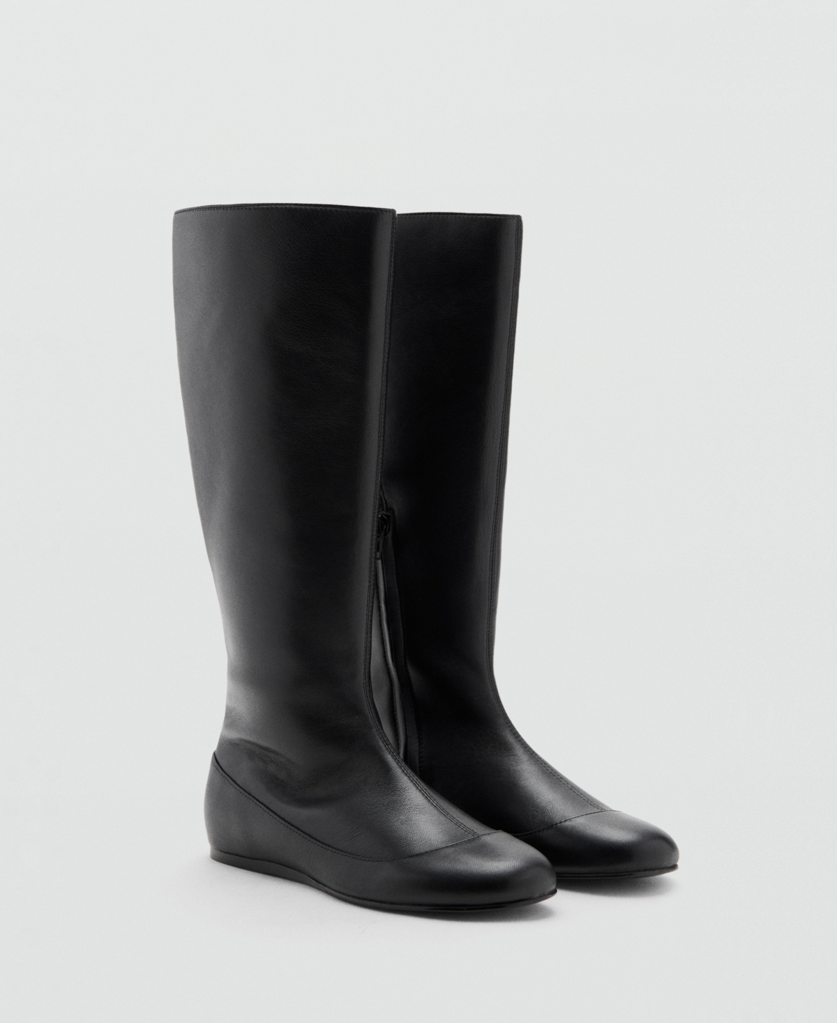 Click here for Mango Womens Combined Design Leather Boots - Black prices