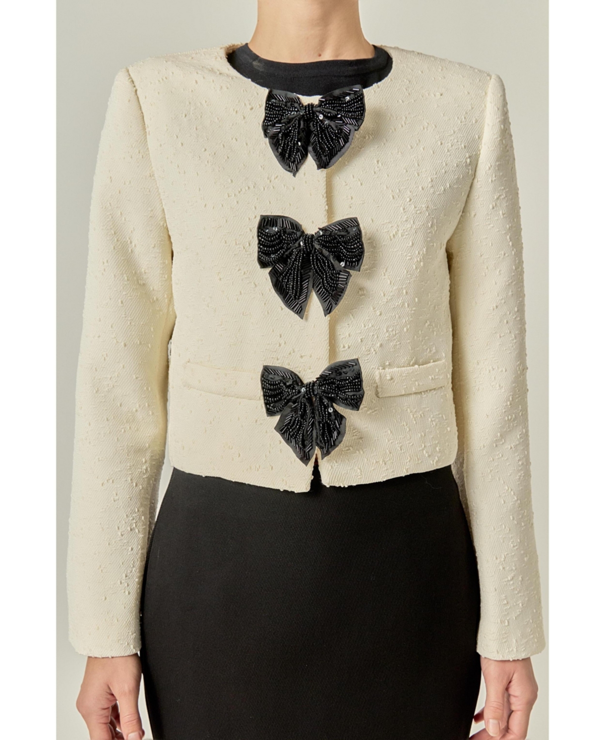 Click here for English Factory Womens Textured Bead Bow Detailed... prices