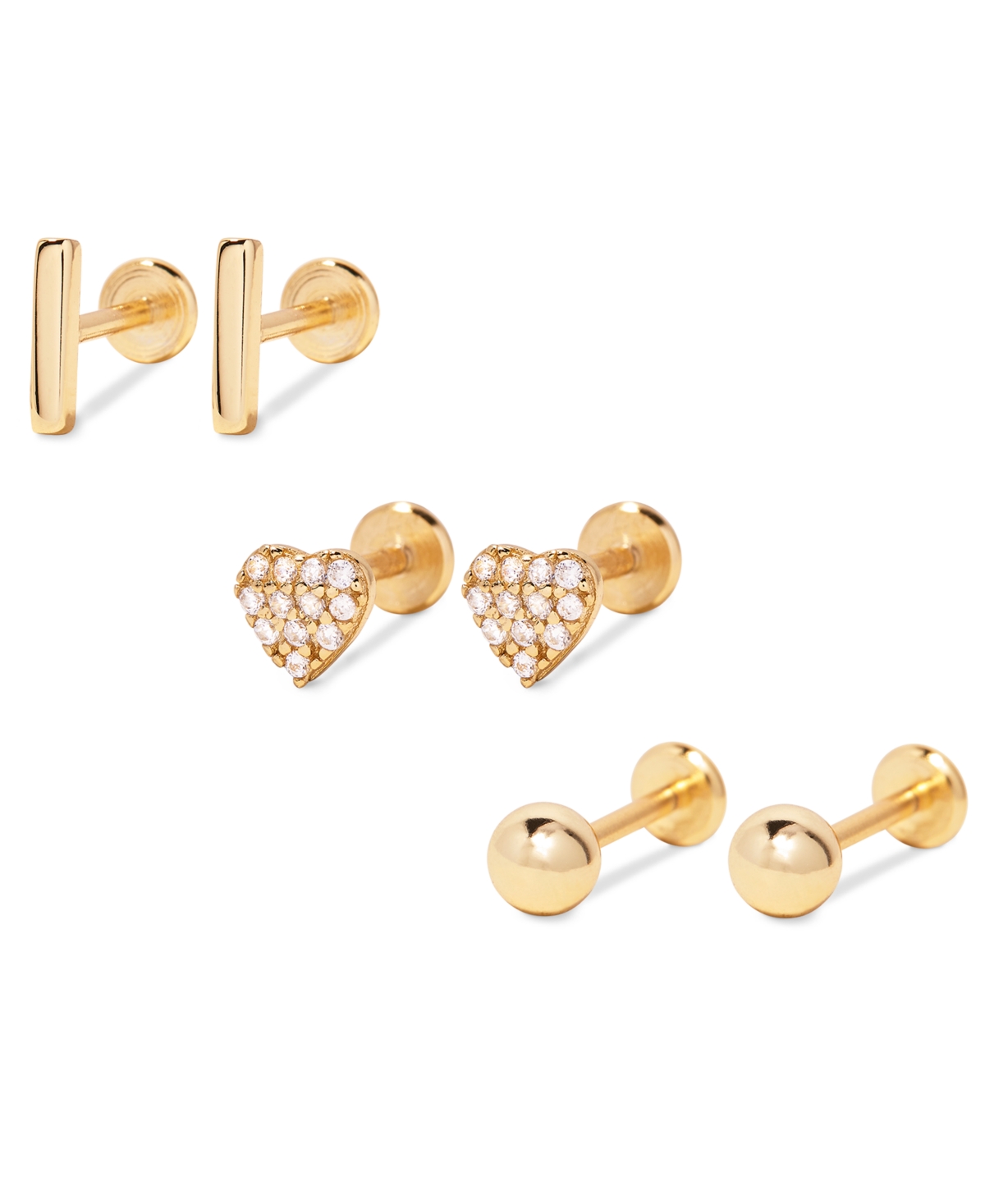 Click here for brook & york Zola Flat Back Earring Set - Gold prices