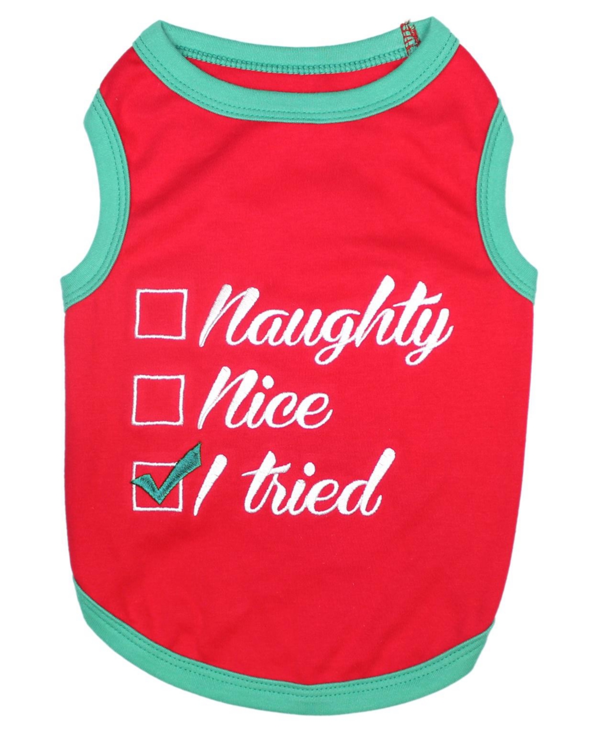 Click here for Parisian Pet Naughty or Nice Holiday Dog T-Shirt prices