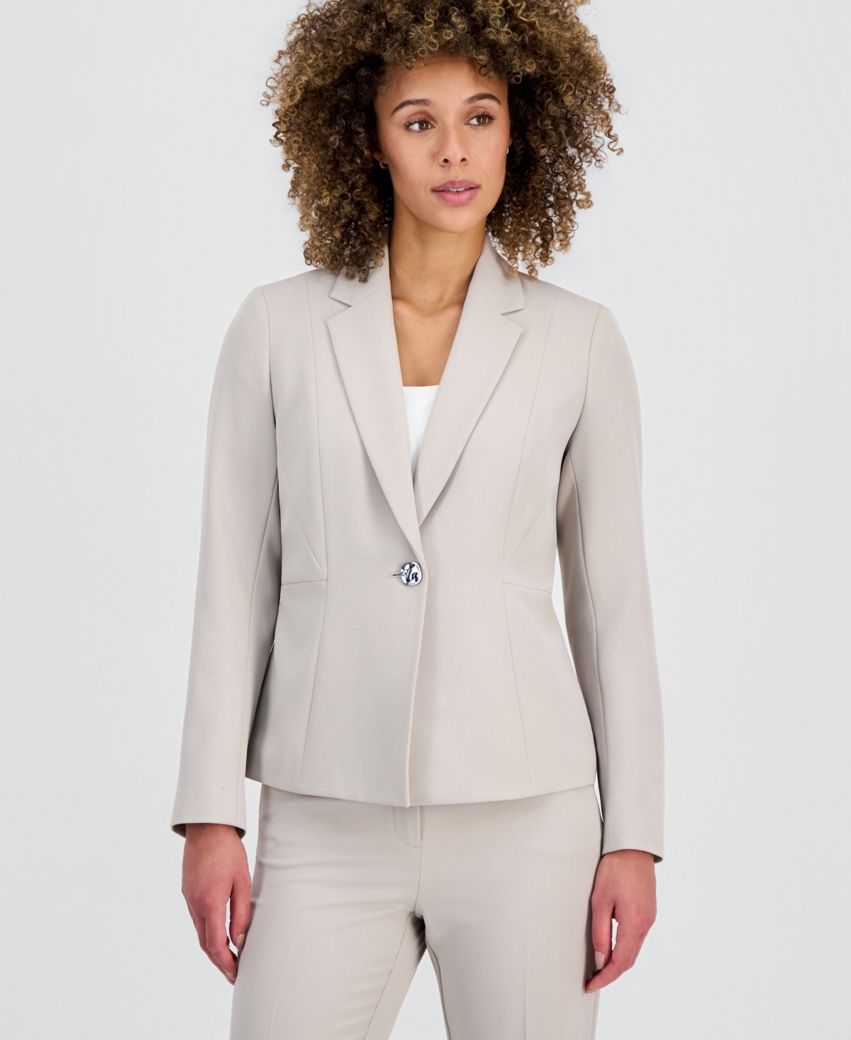 Click here for Kasper Petite Single-Button Tailored Blazer - Summ... prices