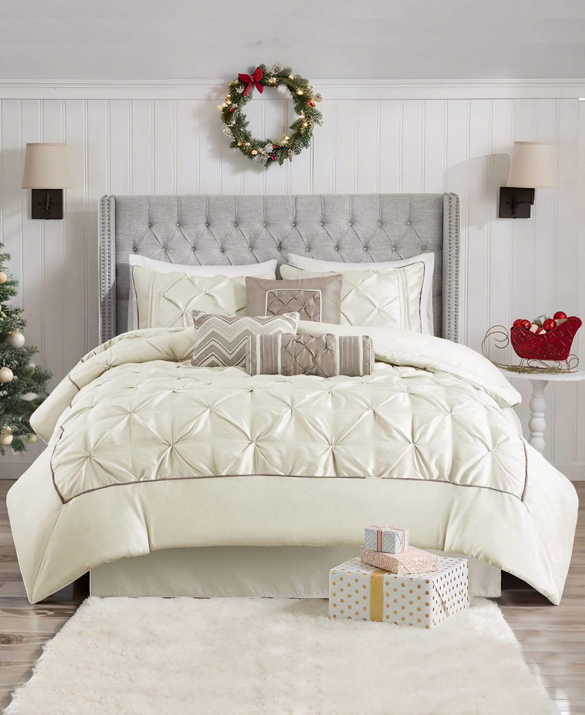 Madison Park Wilma 7-Pc. Comforter Set  California King - Ivory