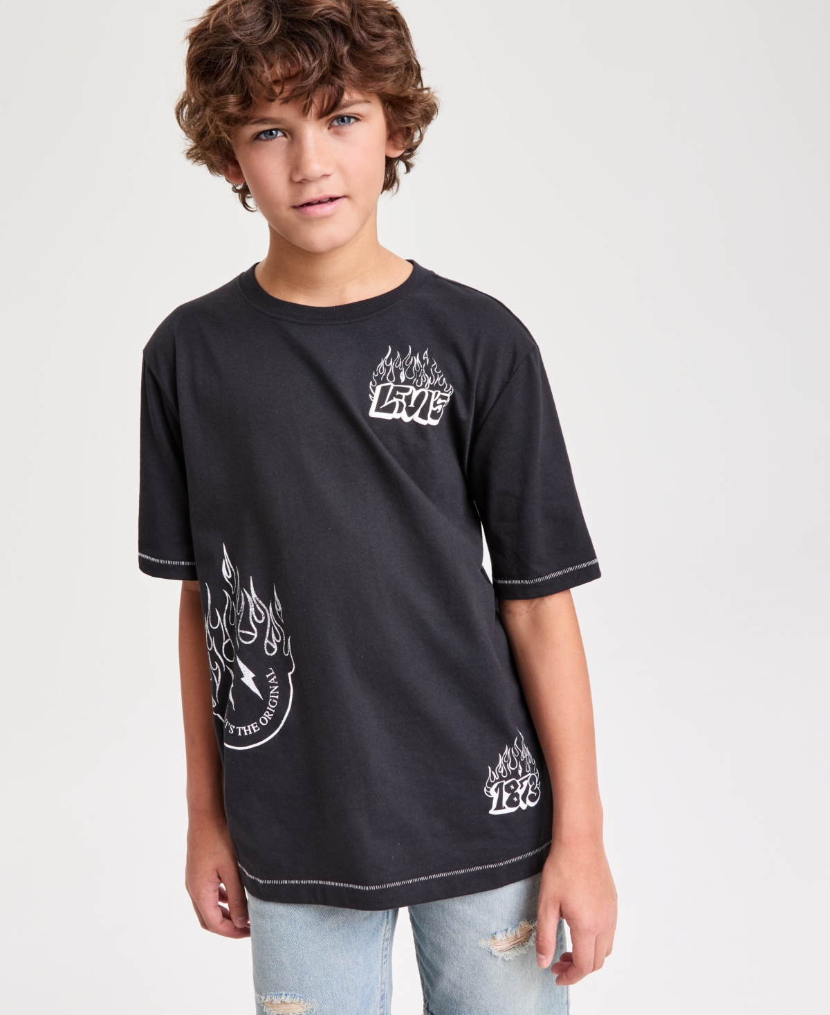 Click here for Levis Boys 8-20 On Fire Graphic Print T-Shirt - JE... prices