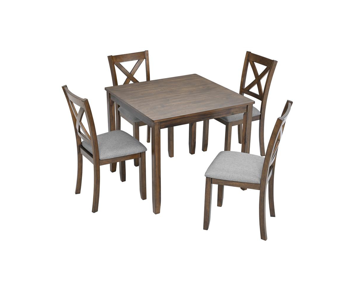 Click here for Casainc 5-Piece Walnut Wood Dining Set with Table... prices